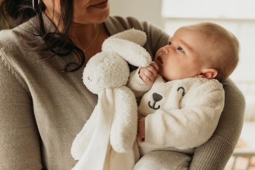Bunnies By The Bay "Bun Bun Bunny" Buddy Blanket - 16" Stuffed Bunny and Baby Security Blanket - Super Soft Velour with Satin Lining