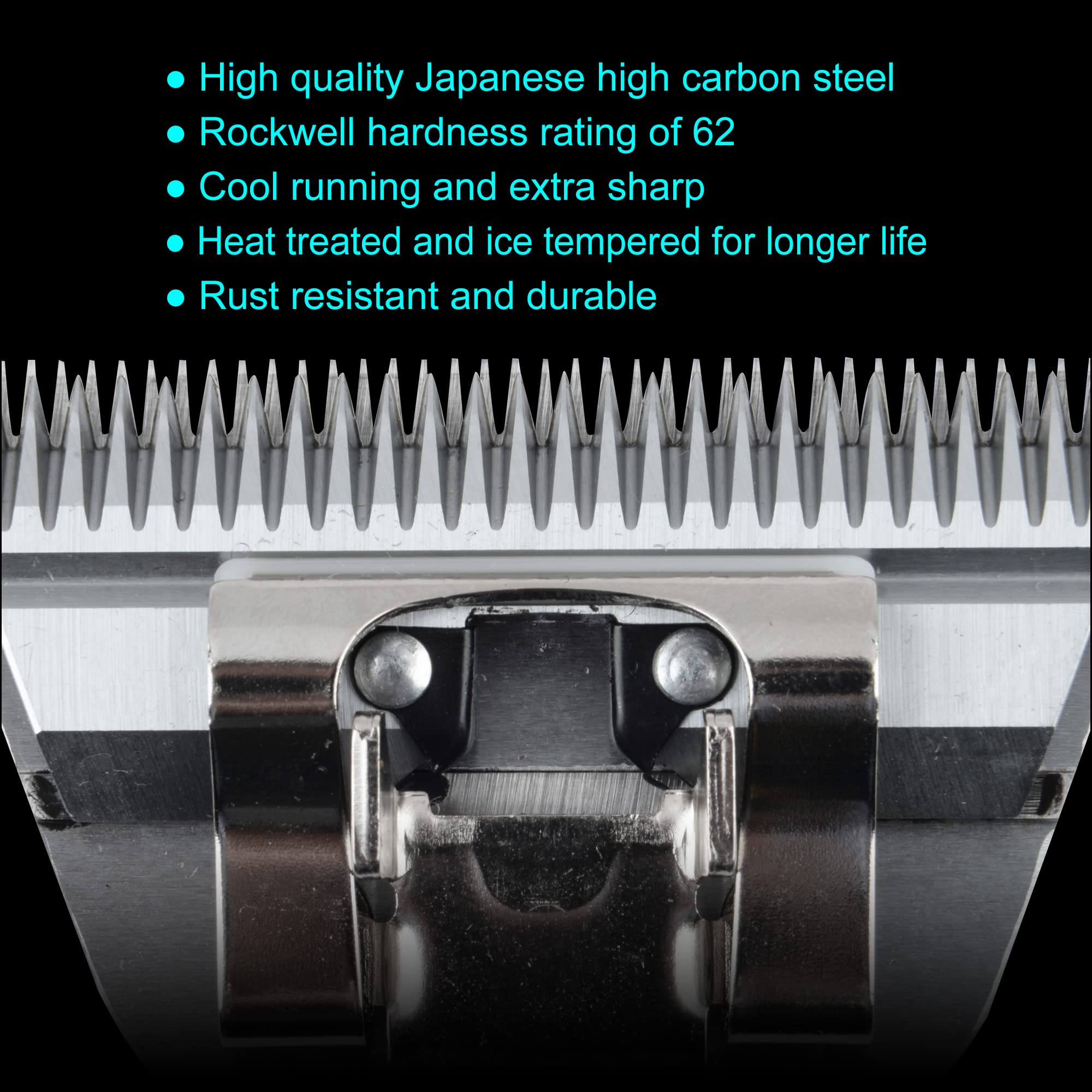 FURZONE Detachable Blade - Size 10WF Wide Blade 1/16", Made of Extra Durable Japanese Steel, Compatible with Most Andis, Oster, Wahl A5 Clippers