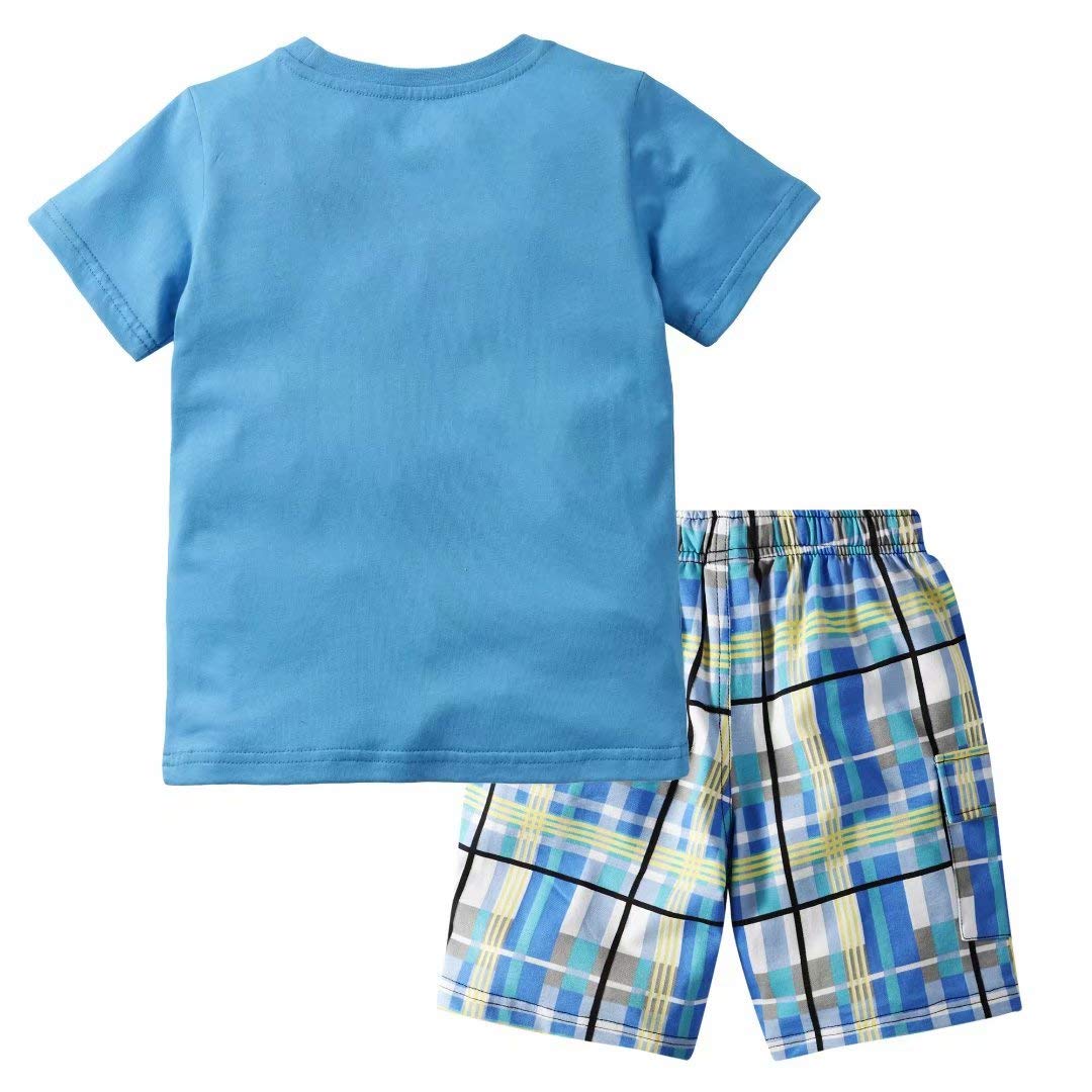 Little Bitty Toddler Boy Clothes 3T Boys Summer Outfits Clothing Cotton Dinosaur T-Shirt & Shorts set, Multi Pattern 3-4Y/3T