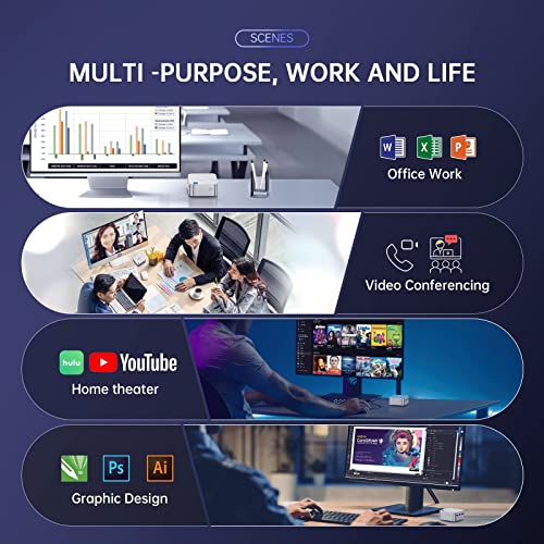 ACEMAGICIAN Mini PC Computer Win 11Pro, Intel 12th Gen N95 (up to 3.4GHz) 16GB LPDDR5 512GB M.2 SSD Desktop Computers, Micro PC Support 4K UHD, Dual Gigabit Ethernet,3 HDMI,2.4G/5G WiFi, BT4.2