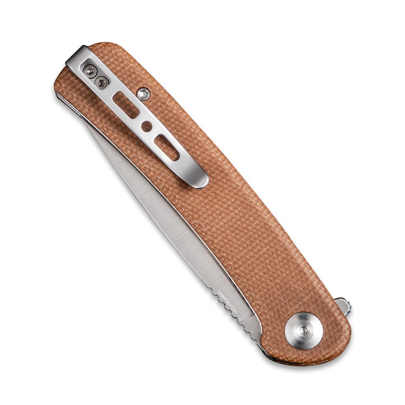SENCUT Neches Folding Pocket Knife for Men, 3.2" 10Cr15CoMo Blade Brown Micarta Handle SA09D