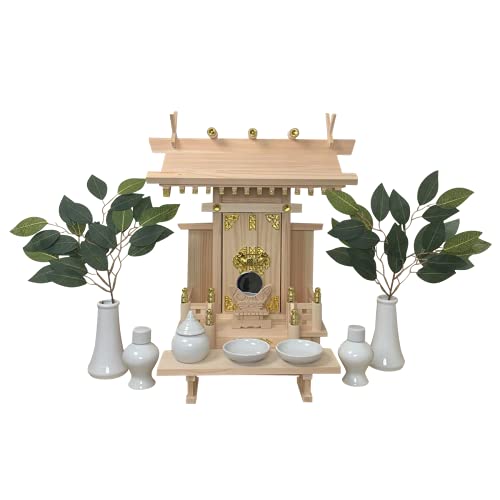 Kamidana no Sato Shrine Set, One Company, Wakaba (Medium), Shrine Set, Authentic Shinto Shrine Set, New Construction, Opening, Office, Kamidana Natural