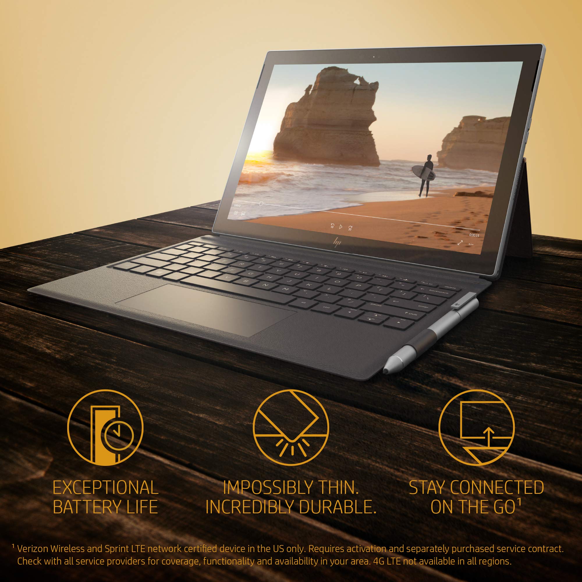 HP Envy x2 12-inch Detachable Laptop, Qualcomm Snapdragon Processor, 4 GB RAM, 128 GB Universal Flash Storage, Windows 10 Home in S Mode (12-e068ms, Natural Silver w/Oxford Blue)