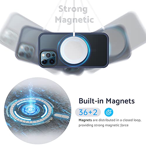 Anqrp Designed for iPhone 12 Pro Max Case, [Support Magsafe] Soft Silicone Slim Anti-Scratch Case for iPhone 12 Pro Max 6.7 inch, Blue