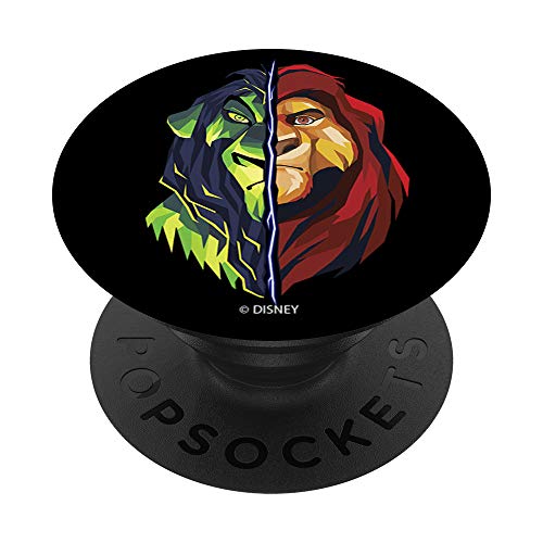Disney The Lion King Half Scar Half Mufasa Face PopSockets PopGrip: Swappable Grip for Phones & Tablets