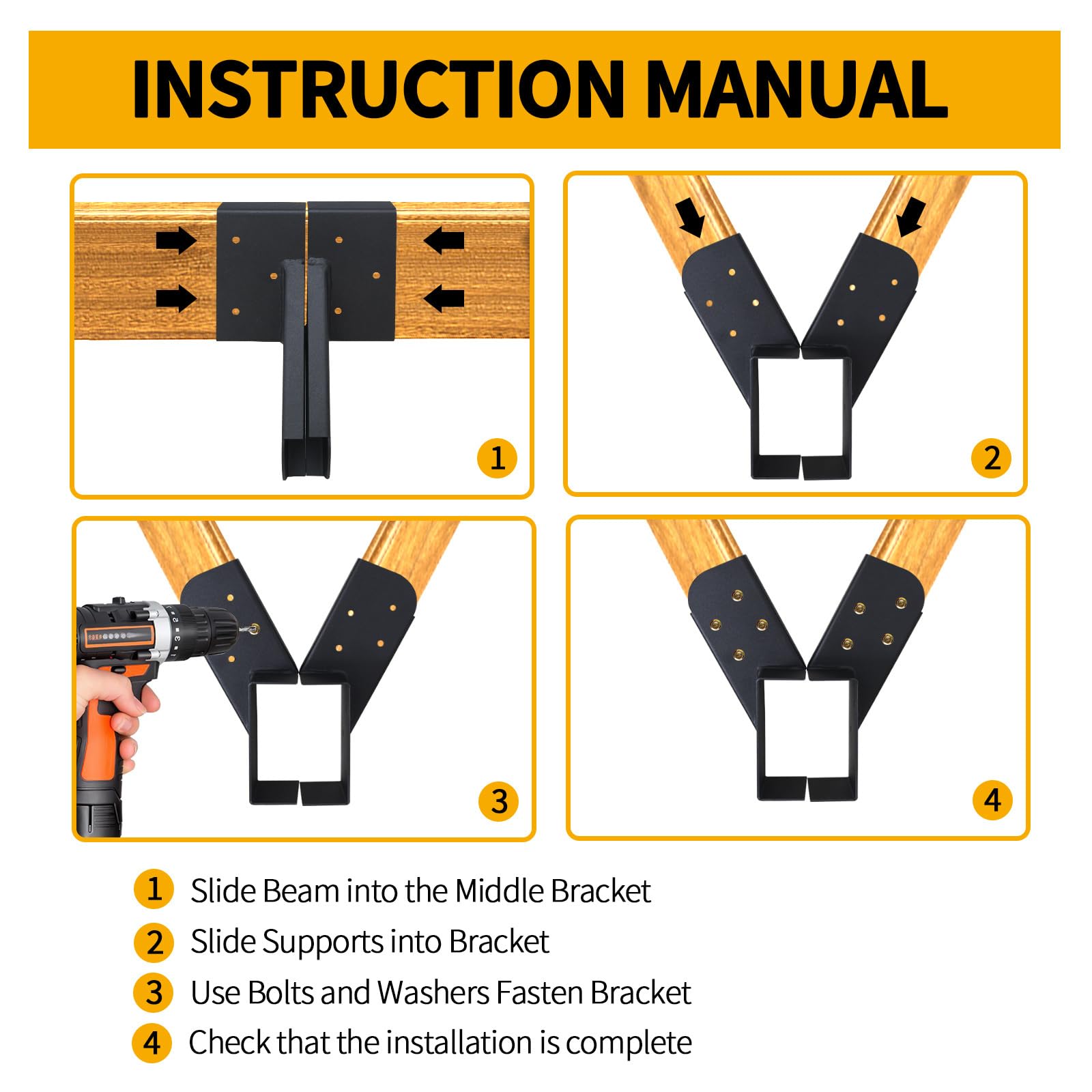 A-Frame Brackets Swing Set Bracket with Mounting Hardware
