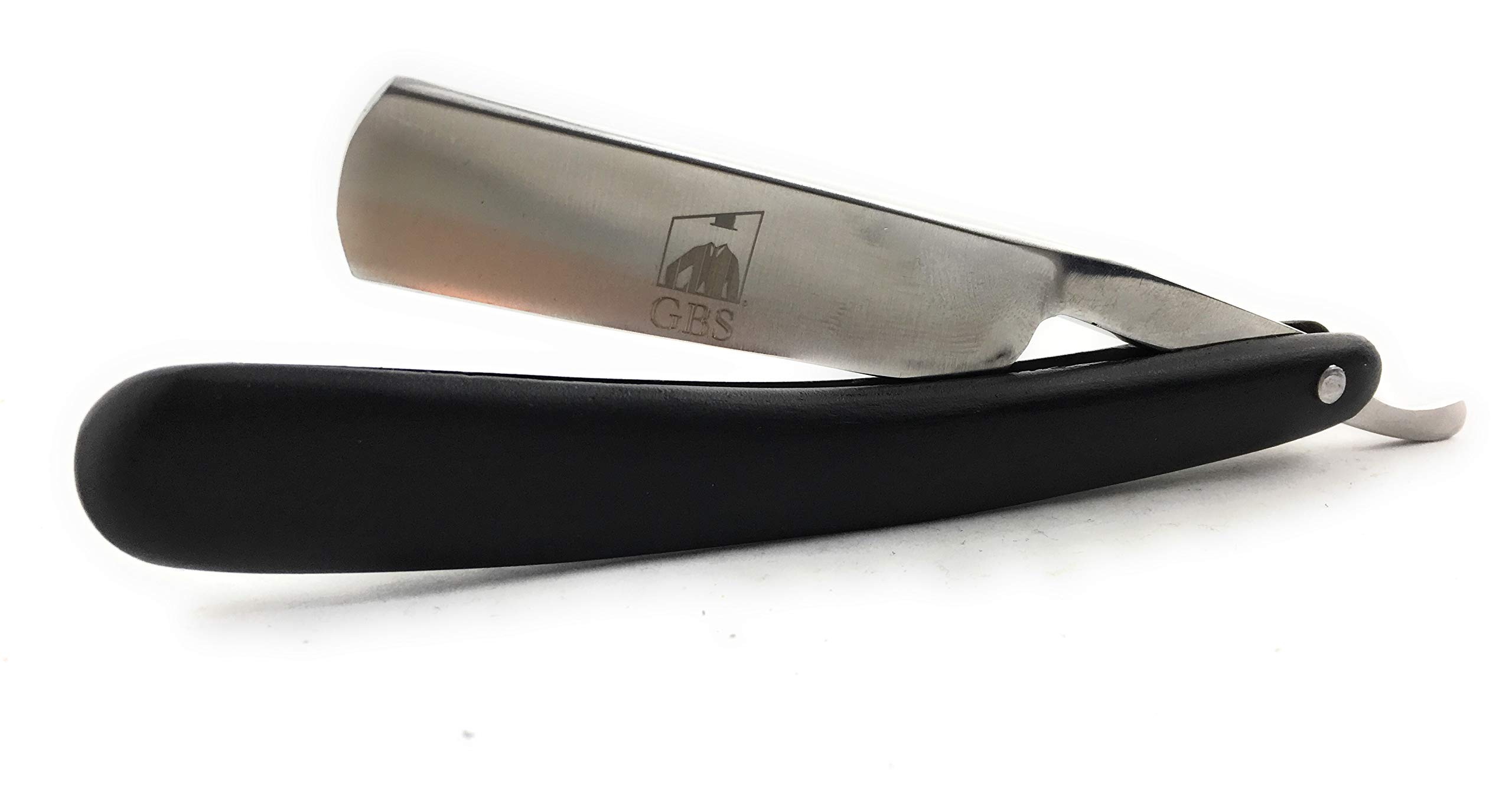 G.B.S Black Wood Finish Scales 5/8in Straight Razor, Shaving Razor with Black Wooden Handle, Includes Sharpening Strop, Paste and Stainless Steel