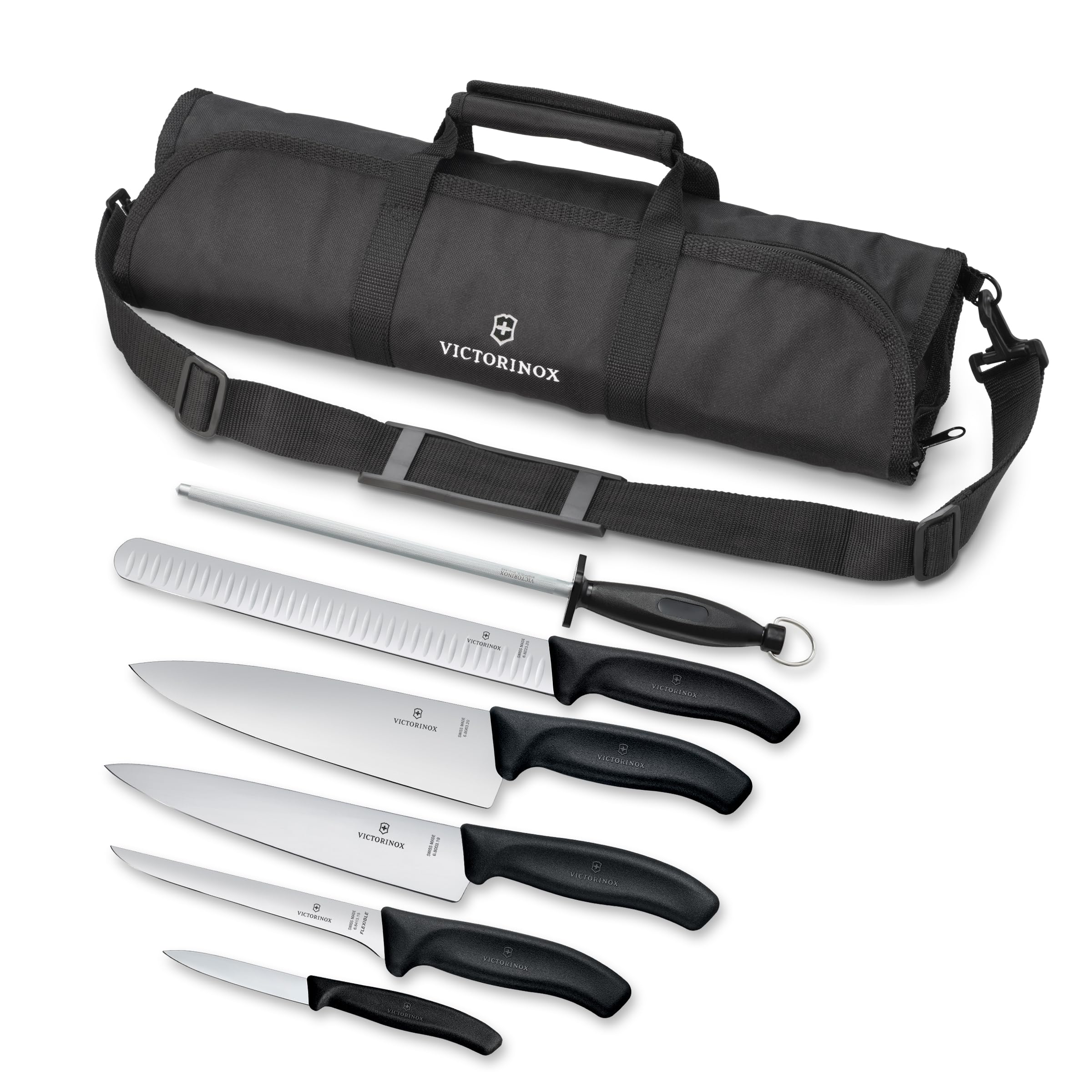 Victorinox Swiss Classic 7 Piece BBQ Cutlery Roll Set Black