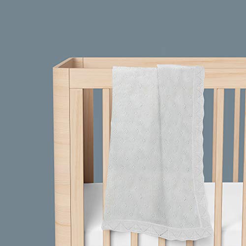 Swaddle Blanket - Baby Essentials | Baptism Christening Dedication Receiving Blankets Baby Wrap for Infant Newborns - Newborn Essentials Must Haves - 100% Viscose Shawls, 80 x 110 cm - White