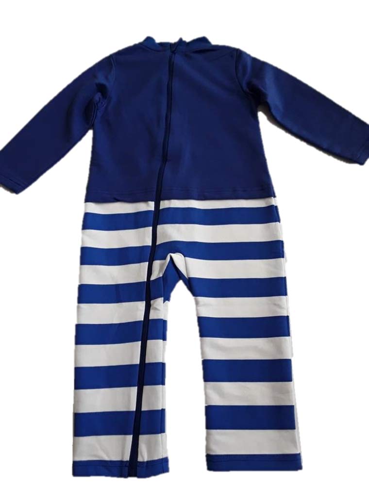 Terrible 2's Strip Proof One-Piece Romper with a Back Zipper in Blue/White (3 T)