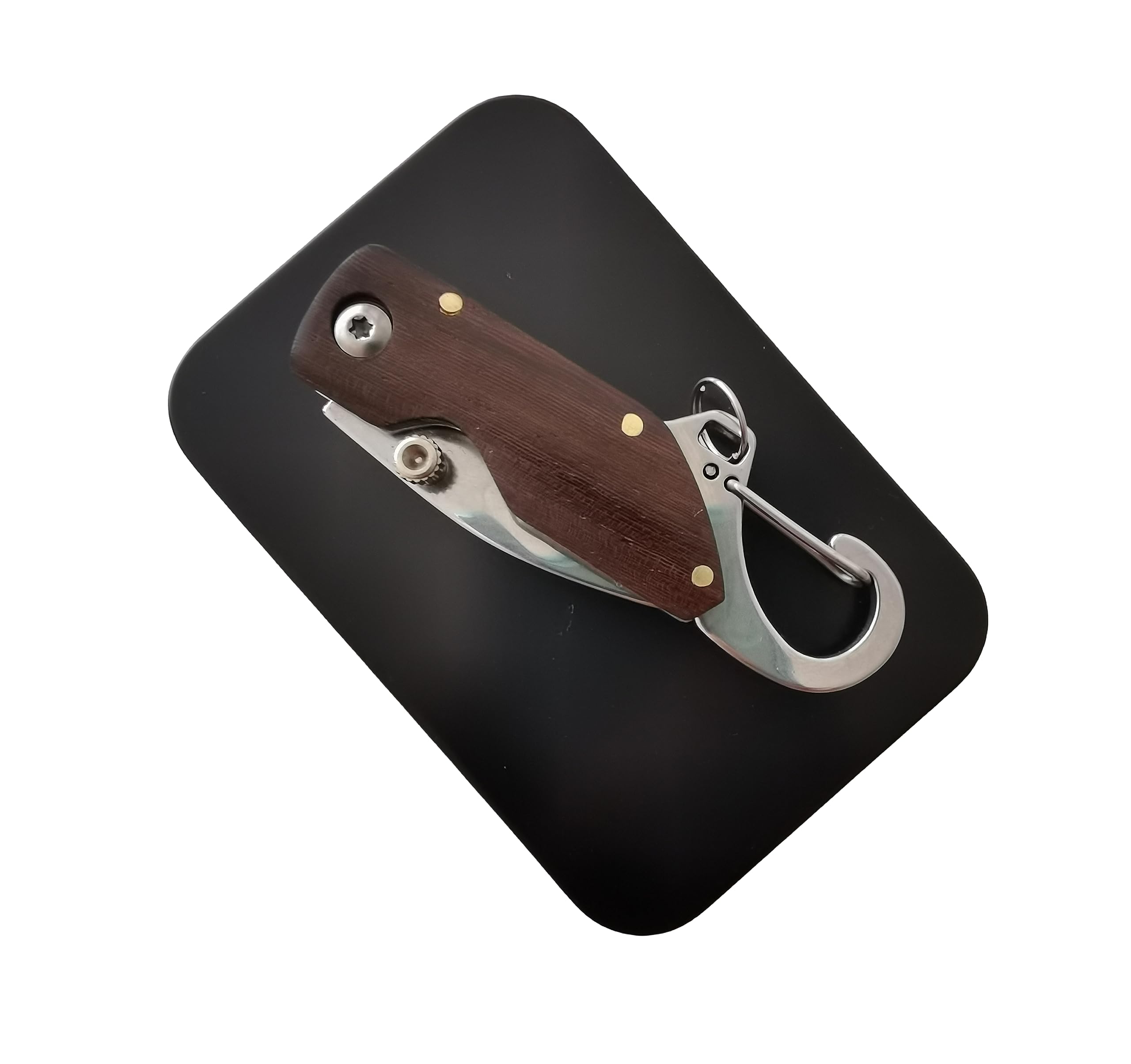 DOSMAMZ Pocket Knife, 1.4" Stainless Steel Double-sided Beveled Grinding Blade, Assisted One-Handed Thumb Stud Opening, Rosewood Handle Folding Knife, Liner Lock EDC Keychain Knife