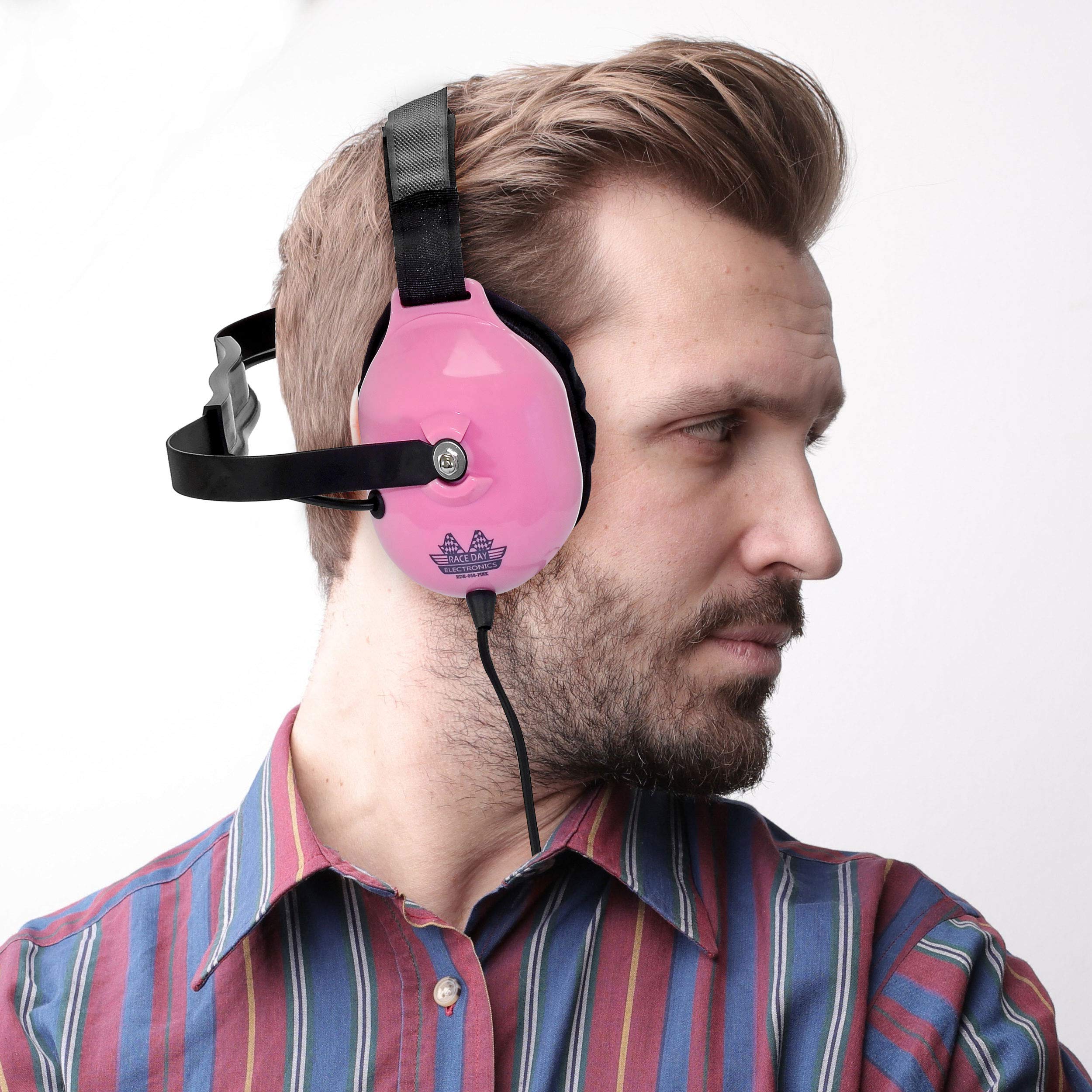 Race Day Electronics Noise-Reducing Race Scanner Headphones - Pink - RDE-058-PINK