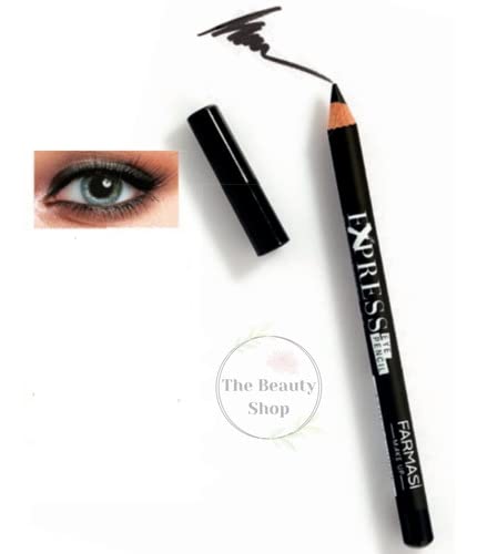 FARMASi Express Waterproof Eye Pencil, Waterproof, Fade-Proof Eye Makeup, Easy to Sharpen Liner Pencil, Long Lasting, Smudge Proof Eye Liner, 0.04 oz / 1.14 g (Black)