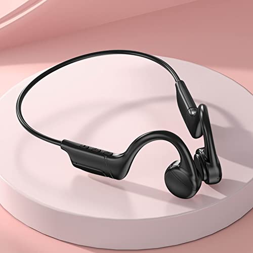 Bone Conduction Headphones Bluetooth 5.2 Stereo Earbuds Open-Ear Sports Earphones with Mic Wireless 360° Bendable Earpiece Workout Headset Sweatproof for Yoga Running Hiking Walking Cycling (Black)
