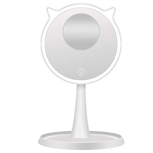 LIMEI-ZEN Makeup Mirror with Light, LED Lighted Vanity Mirror Mirrors Touch Screen Dimming Countertop Cosmetic Mirror USB with Lithium Battery Mirrors