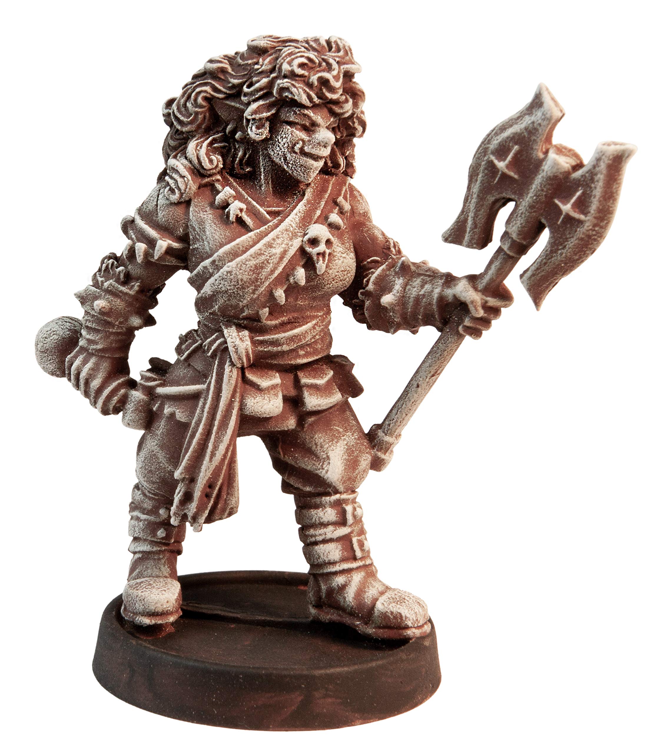 Stonehaven Miniatures Female Orc Cleric Miniature Figure, 44mm - 100% Pewter Metal - Includes Slotted Creator Base - for 28mm Scale Table Top War Games - Designed & Made in USA