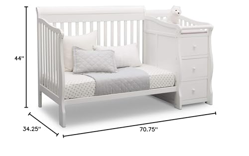 Delta Children Princeton Junction Convertible Crib N Changer, Bianca White
