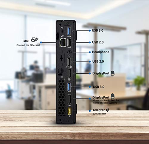 Lenovo M600 Tiny Dual Displays supported Computer (Intel Pentium up to 2.64GHz, 4G DDR RAM, 128GB SSD, WiFi, Bluetooth, HDMI, USB 3.0, Dual DisplayPort, Windows 10 pro) (Renewed)