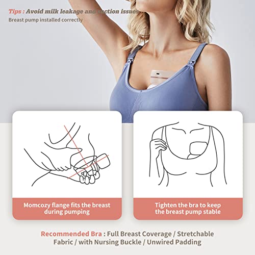 Breast Pump Electric,Wearable Breast Pump,Portable Breast Pump with 3 Modes 9 Levels,Memory Function Rechargeable Single Milk Extractor with Massage Mode-24mm Flangeā¦