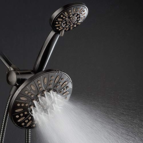 AquaDance Oil Rubbed Bronze 7" Premium High Pressure 3-Way Rainfall Combo with Extra Long 72 inch Hose β Enjoy Luxury 6-Setting Rain Showerhead and Matching Hand Held Shower Separately or Together