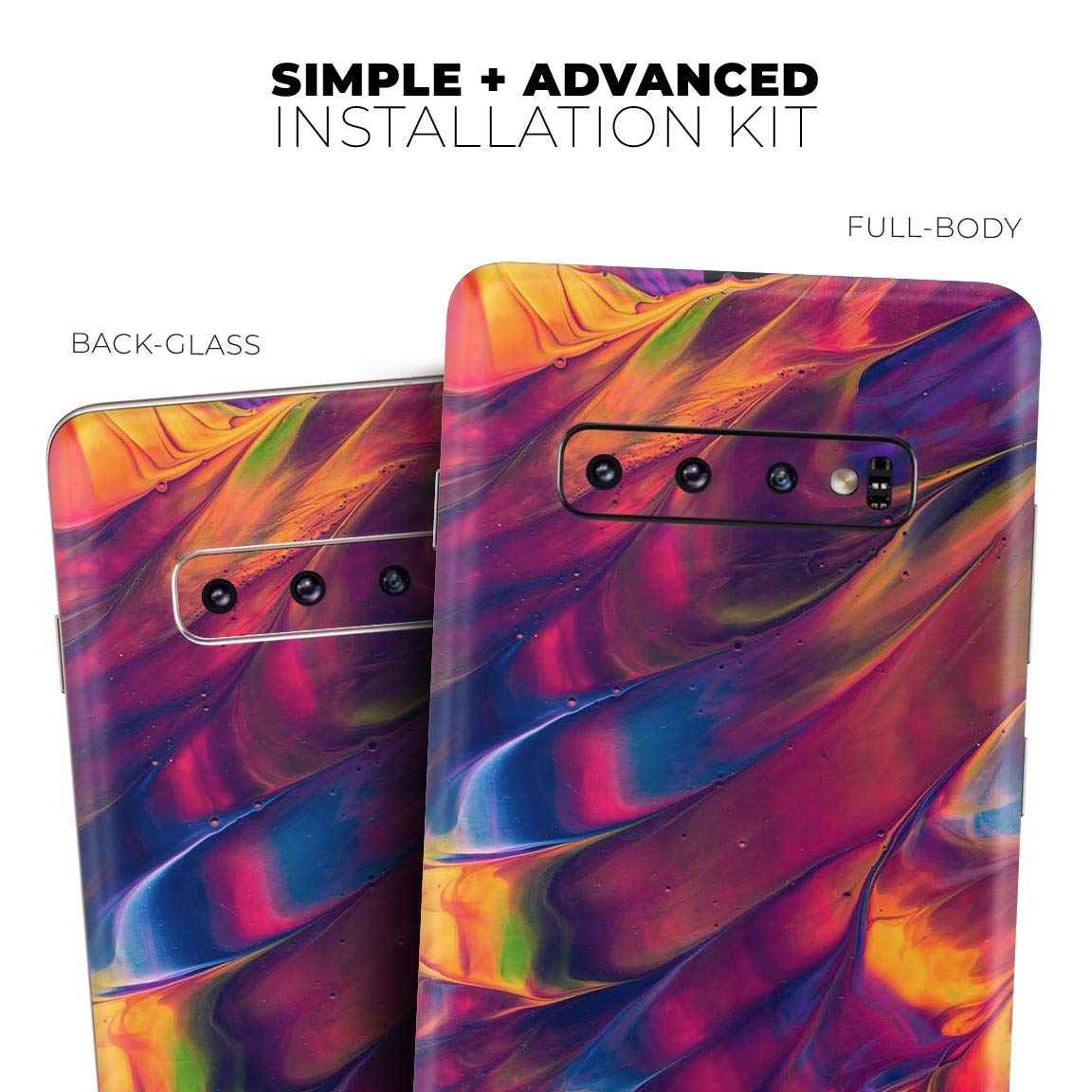 DesignSkinz Liquid Abstract Paint V78 Protective Vinyl Decal Wrap Skin Cover Compatible with The Samsung Galaxy S20 (Screen Trim & Back Glass Skin)