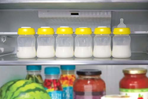 Breastmilk Bottles 6pc Set with Leak Proof Lids by Max Strength Pro, 6.oz 180ml Reusable Wide Neck Bottles Best for Breast Milk Collection & Storage Solution, BPA Free, Fits Spectra & Avent Models