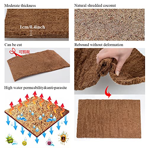 Hamiledyi Reptile Carpet Mat Coconut Fiber,Tortoise Substrate Liner Lizard Reptile Coco Liner for Bearded Dragon Snake Gecko Turtle Lizard Chamelon Iguana