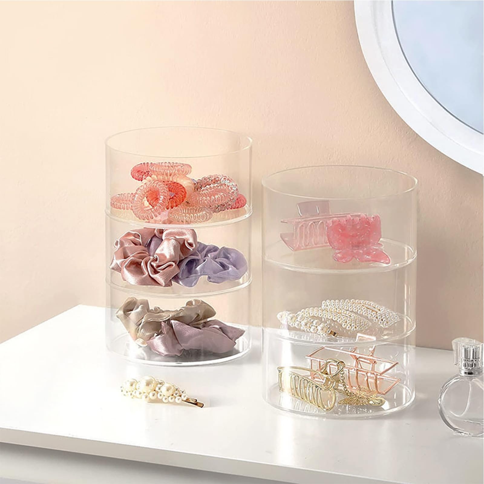 ABuff Acrylic Belt Organizer for Closet, 5 Layers Belt Display Case Transparent Storage Holder for Belt, Watches, Jewelry, Bracelets, Makeup and Other Accessories