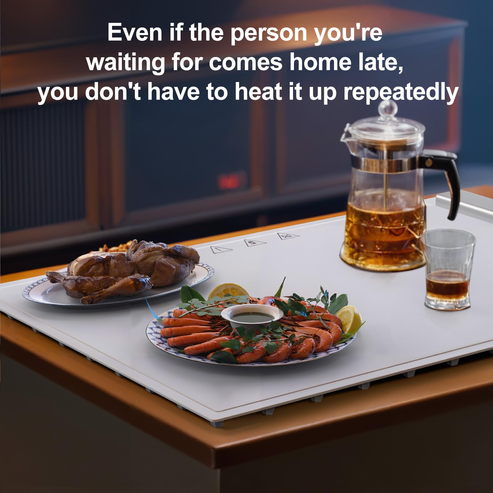 Generic Food Warmer Mat - The Ultimate Solution for Keeping Your Food Warm | Premium Warming Mat, Perfect for Dining Table | Reusable & Safe | Keep Meals Hot | Food Heating Made Easy-Gray