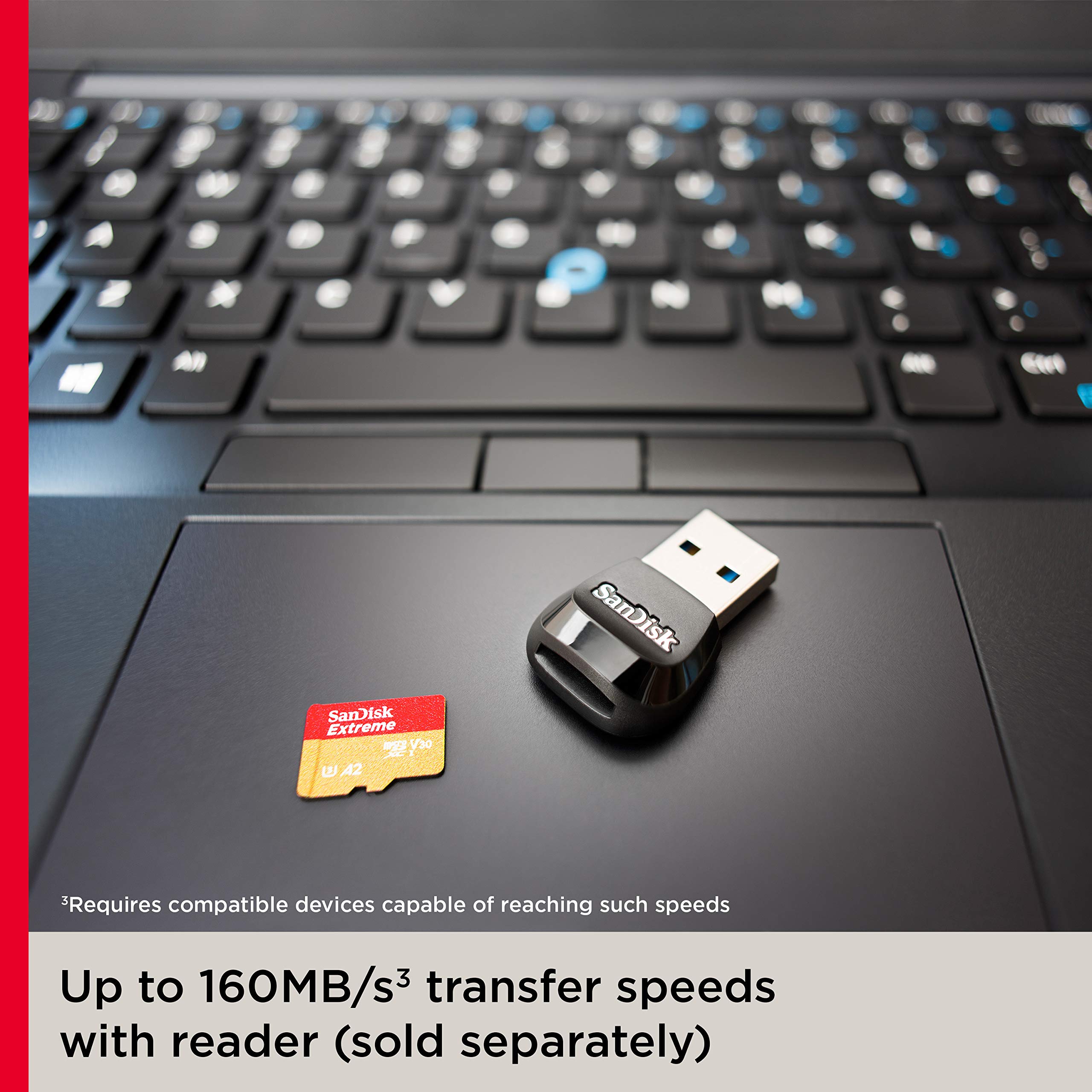 SanDisk Extreme 128GB microSD UHS-I Card with Adapter - Up to 160MB/s with SanDisk MobileMate USB 3.0 microSD Card Reader