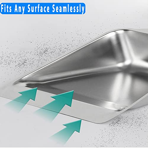 YONILL Broom and Dustpan Set for Home - Indoor Broom and Dust Pans with Long Handle, 52" Indoor Broom with 38" Heavy Duty Metal Dust Pan Set Combo for Home Kitchen, Garage, Office and Lobby Use