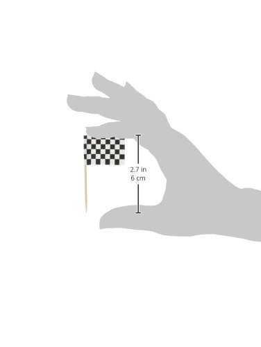 Beistle 50 Piece Checkered Racing Flag Party Food Picks For Race Car Party Sports Event