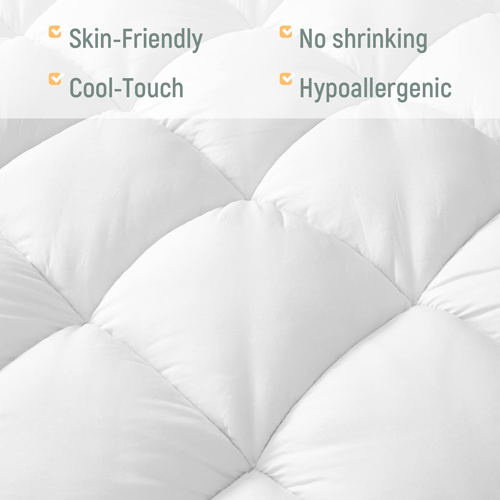 Minoroty Extra Thick Mattress Topper Twin Size, Down Alternative Fill Plush Mattress Pad Cover Topper, Cooling Pillow Top with 8-21Inch Deep Pocket, White