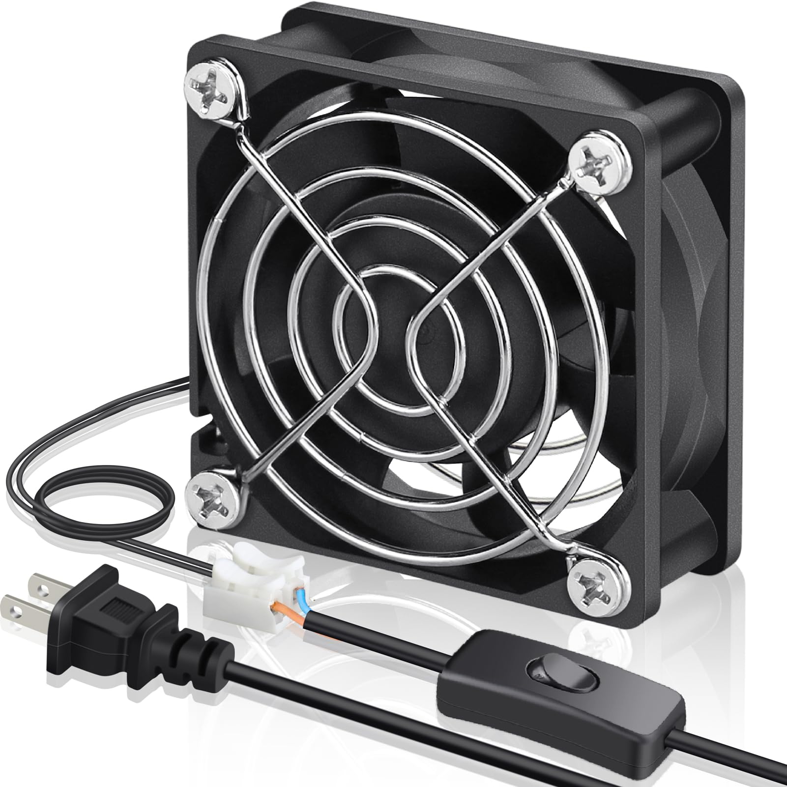 GDSTIME EC Cooling Fan 60mm x 60mm x 25mm AC 110V 115V 120V 220V 240V Dual Ball Bearings