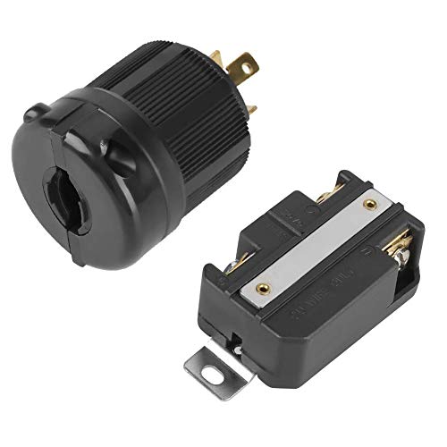 30 Amp, 250 Volt, 3 Pin NEMA L6-30P Male Plug & L6-30R Female Receptacle Twist Lock Plug, Electrical Locking Plug Socket