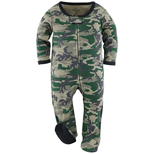 The Peanutshell Footed Baby Sleepers for Boys, Camo & Dinosaur, 3 Pack Set (3M)