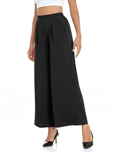 Arolina Women High Waist Wide Leg Long Pants Loose Fit Casual Palazzo Lounge Pants with Pockets