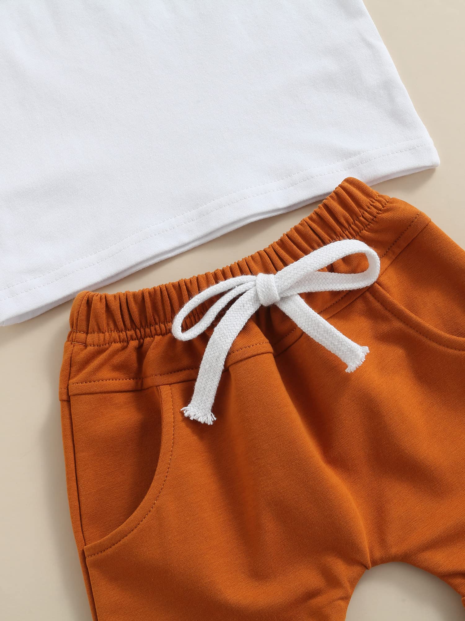 Baby Boys Clothes Sets Short Sleeve Letter Printed T-Shirt Tops + Solid Color Short Pants (White, 0-3 Months)