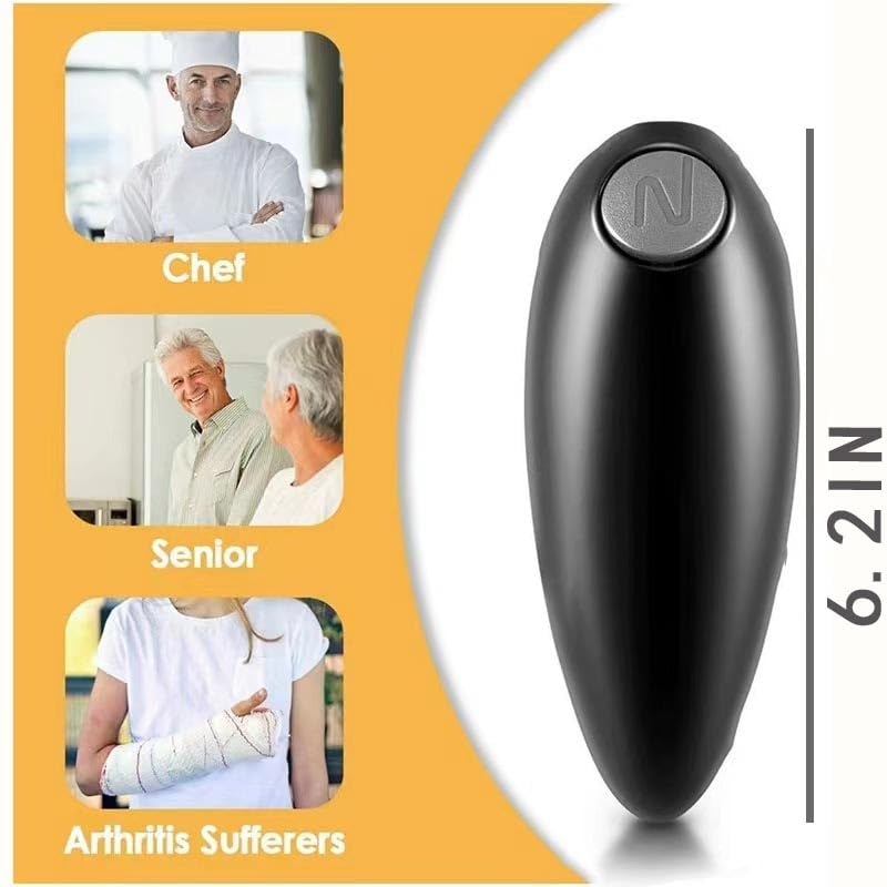 3.0 Upgrade automatic Can Opener One-Touch Start controlled Electric Can Opener Smooth Edge,Electric Can Openers For Seniors, Arthritis, Electric Can Openers For Kitchen Food-Safe And sturdy(Black)