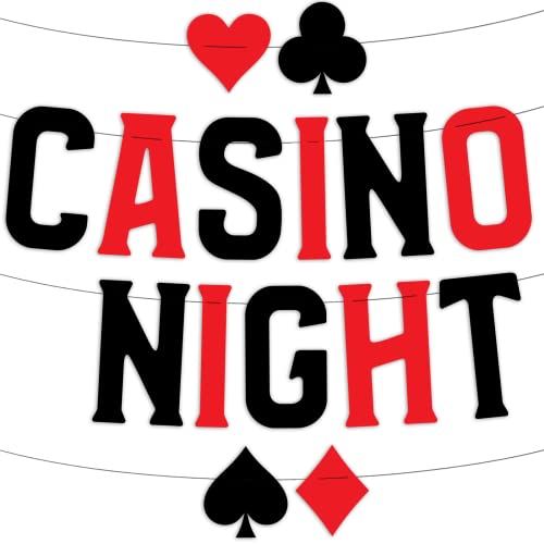 Casino Themed Glitter Banner ā Las Vegas Birthday and Bachelorette Party Decorations ā Poker Party Garland, Favors and Supplies