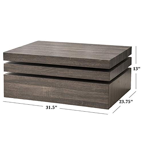Christopher Knight Home Modernesque Rotating Coffee Table, Black