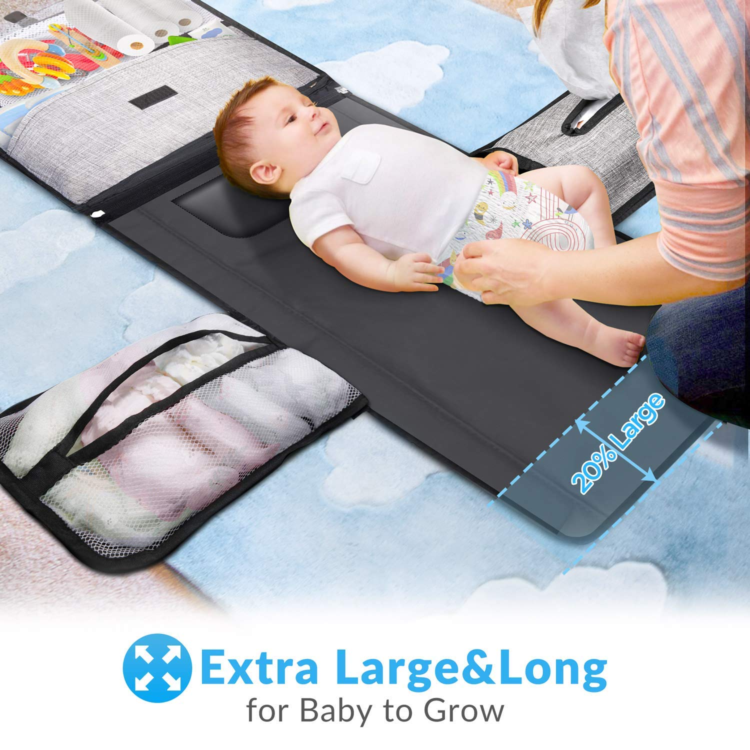 Portable Changing Pad - Baby Travel Changing Pad for Easy Travel - Travel Diaper Changing Pad - On The Go Diaper Pad Changing Mat - Foldable Changing Pad for Moms and Dads - Diaper Pad Changing Mat
