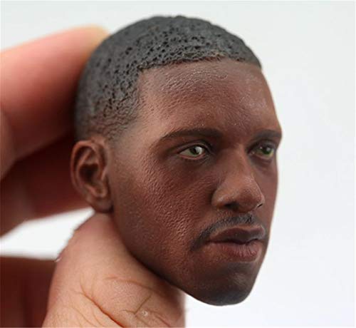 HiPlay 1/6 Scale African American Male Figure Head Sculpt Series, Handsome Men Tough Guy, Doll Head for 12" Action Figure Phicen, TBLeague, HT HS004(F)