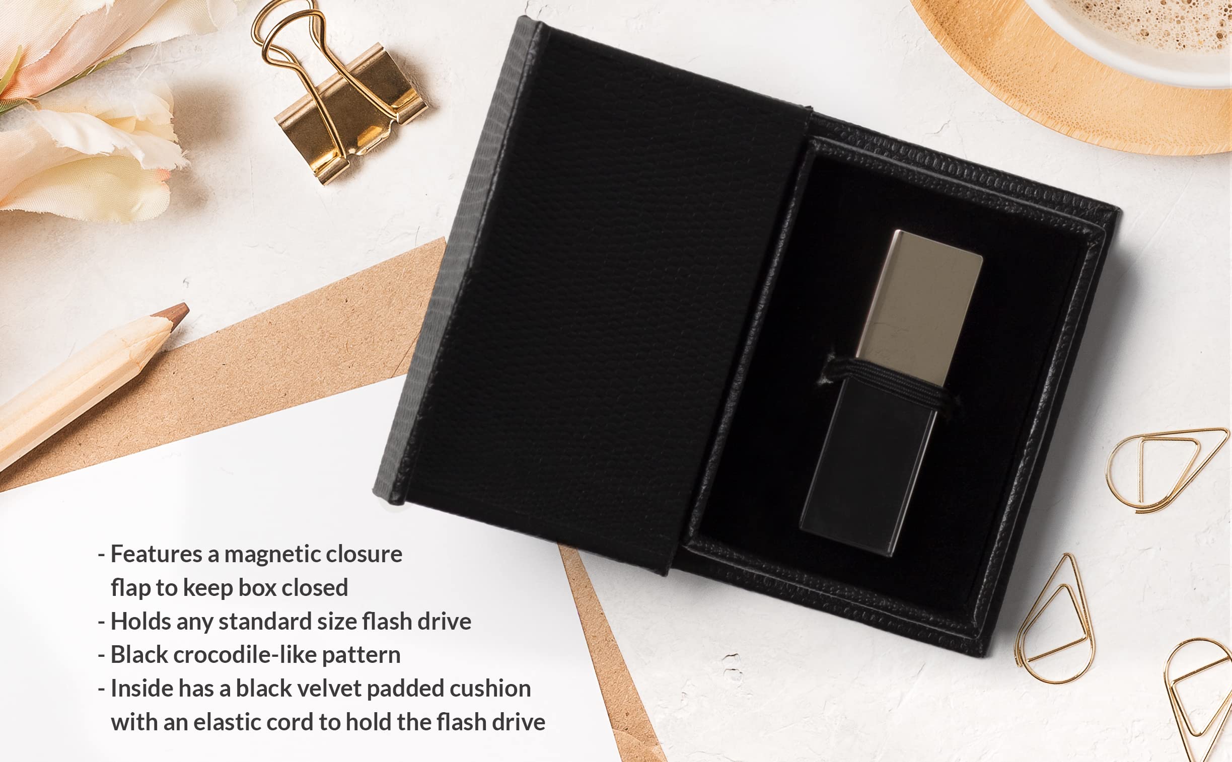 Basic Black Flash Drive Box - Pack of 12