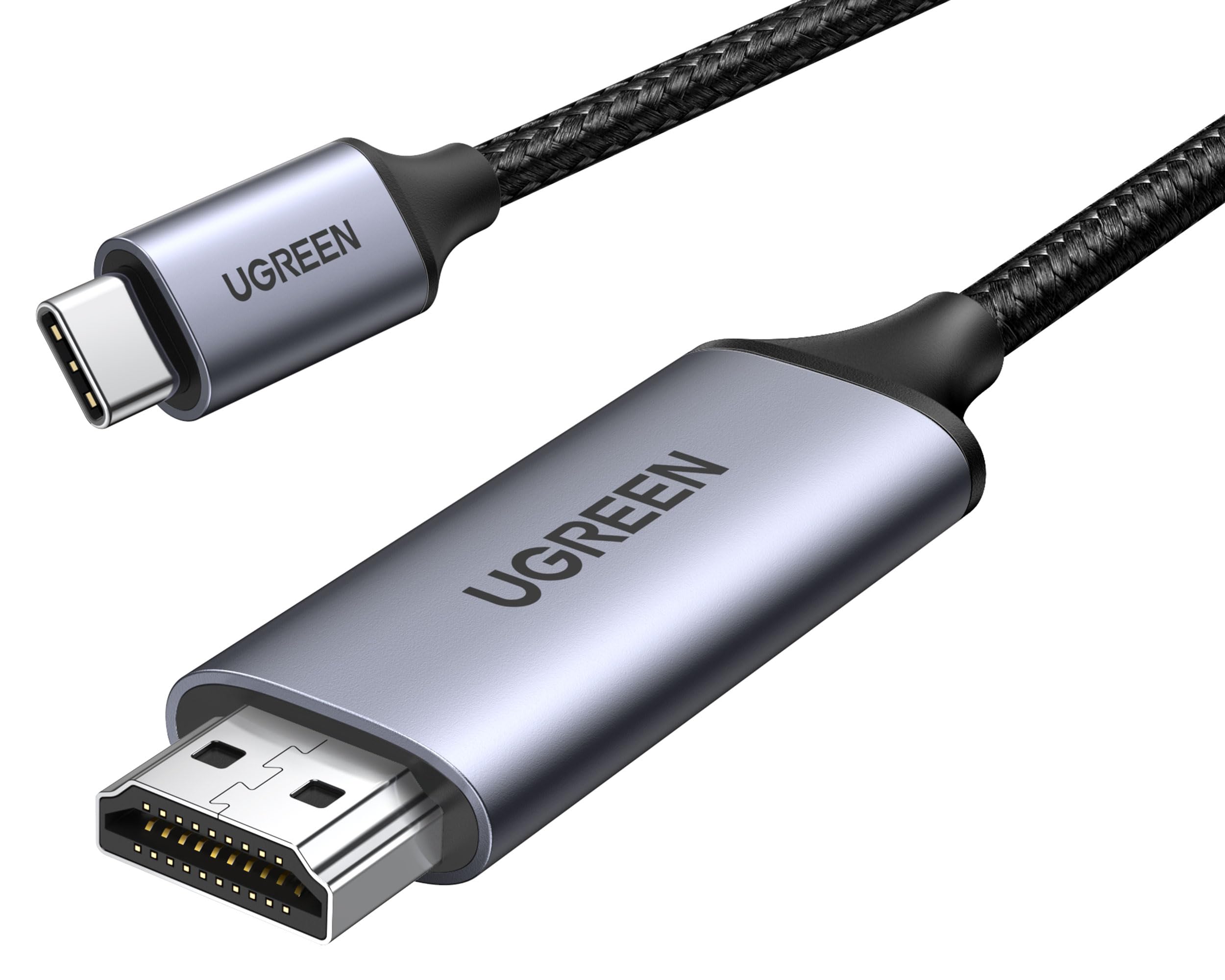 UGREEN USB C to HDMI Cable (4K@60Hz) 6.6FT, Type C to HDMI Adapter Thunderbolt 4/3 to HDMI for Home Office Compatible with iPhone 16 Pro Max Plus, MacBook Pro Air iPad Pro, XPS, Galaxy S24 Steam Deck