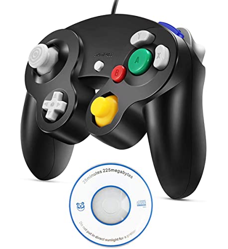Arrocent GC Controller, Replacement for Gamecube Controller, Compatible with Wired USB Game Cube Controller/PC Windows 7 8 10 (Black)