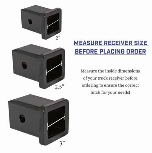 Drop Hitch 2.5" Receiver Class V 32K Towing Hitch, Combo Includes Dual Hitch Ball, Pintle Lock & Two 3/4" Hitch pins (12" Drop 2.5" Receiver)