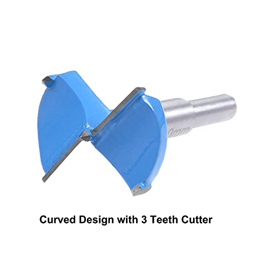 uxcell Forstner Drill Bits 40mm, Tungsten Carbide Wood Hole Saw Auger Opener Woodworking Hinge Hole Drilling Boring Bit Cutter (Blue, Gray)