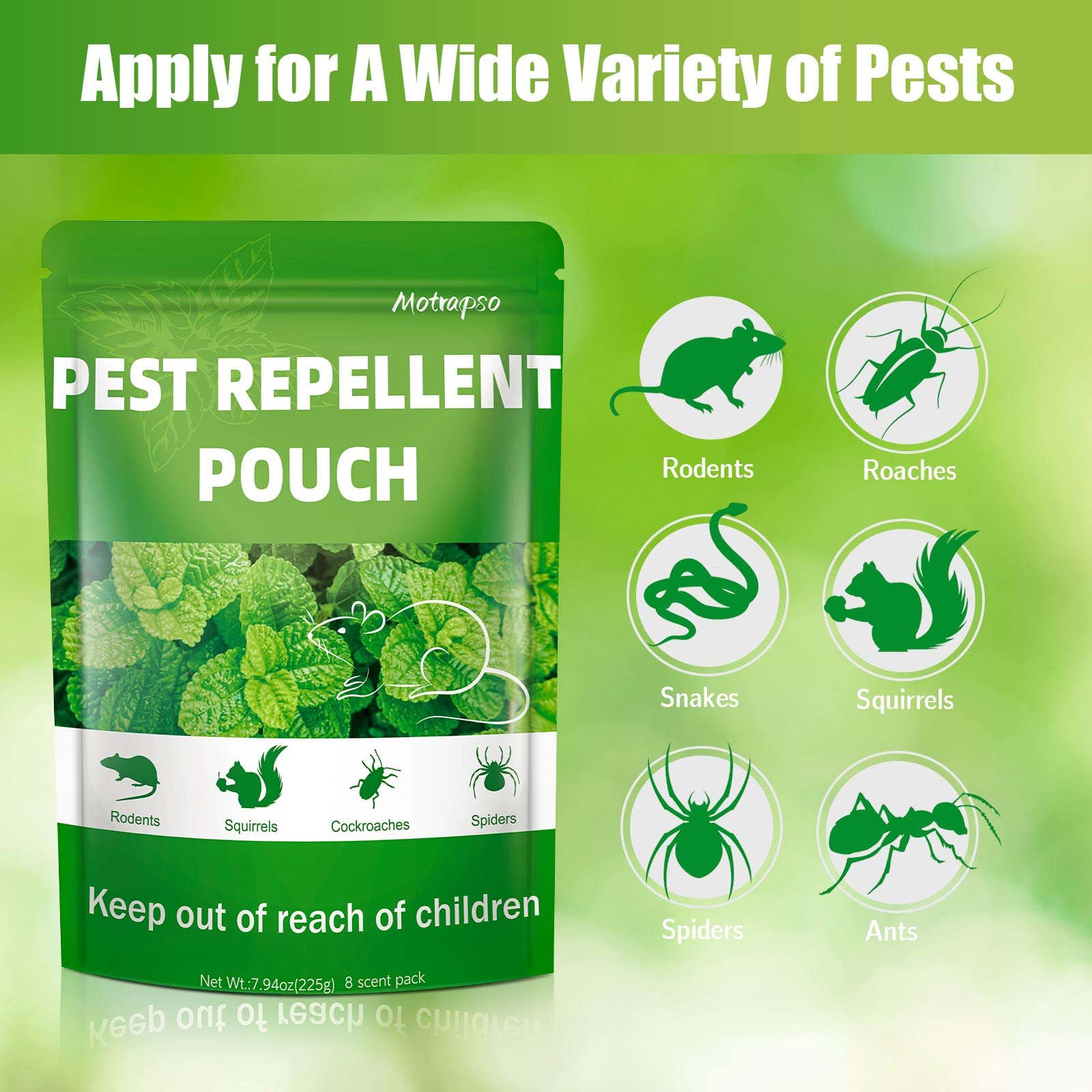 8 Pack Mouse Repellent Natural Peppermint Oils Rodent Repellent Pouches, Mice Repellent
