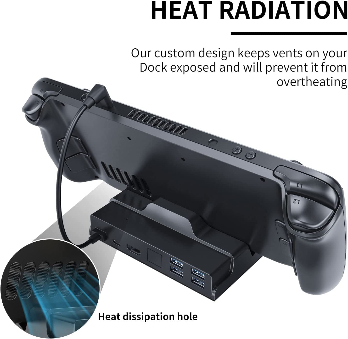 6-in-1 TV Docking Station Compatible for Switch Steam Deck Dock, Switch Dock steam Deck Dock Charging Dock with 4 USB-A 3.0,4K HDMI,PD 3.0 USB-C Fast Charger